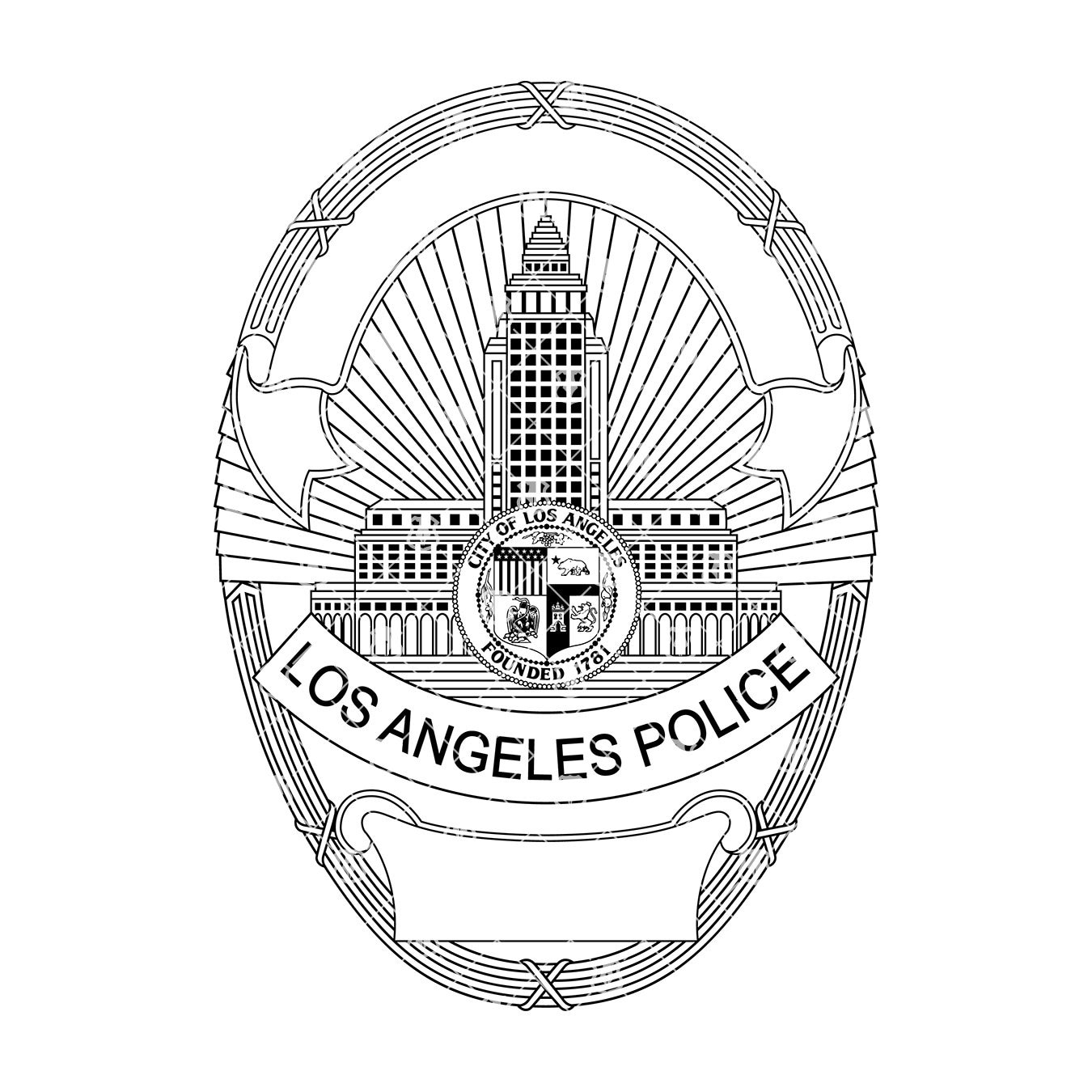 Lapd Badge Drawing