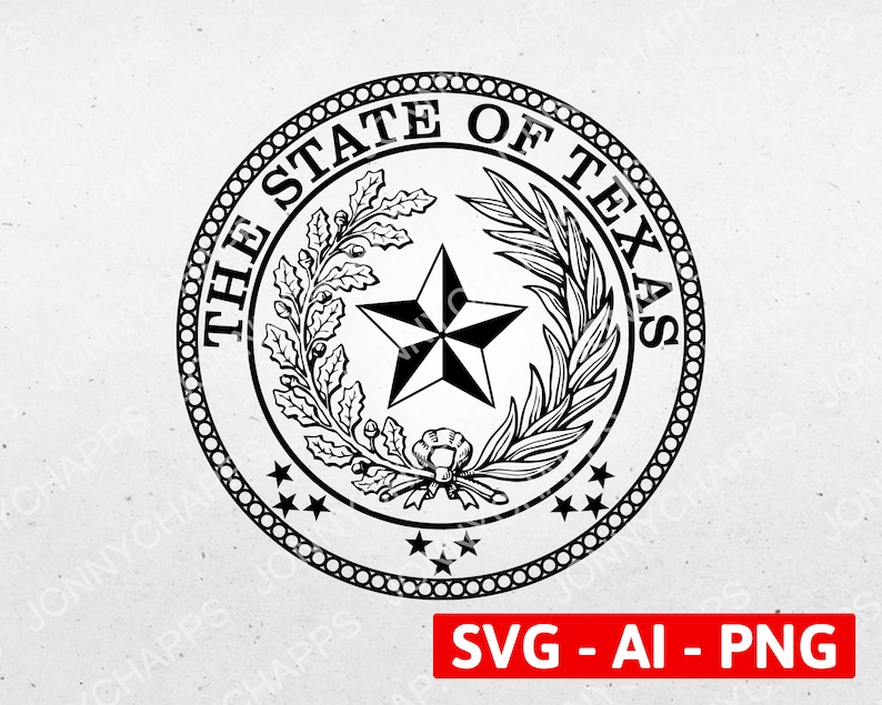 Texas State Seal Digital Vector .ai .svg .png - Etsy