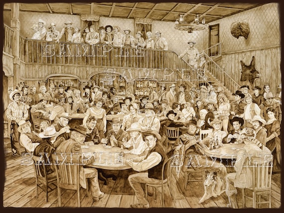 Western Saloon John Wayne Clint Eastwood Kevin Costner and - Etsy