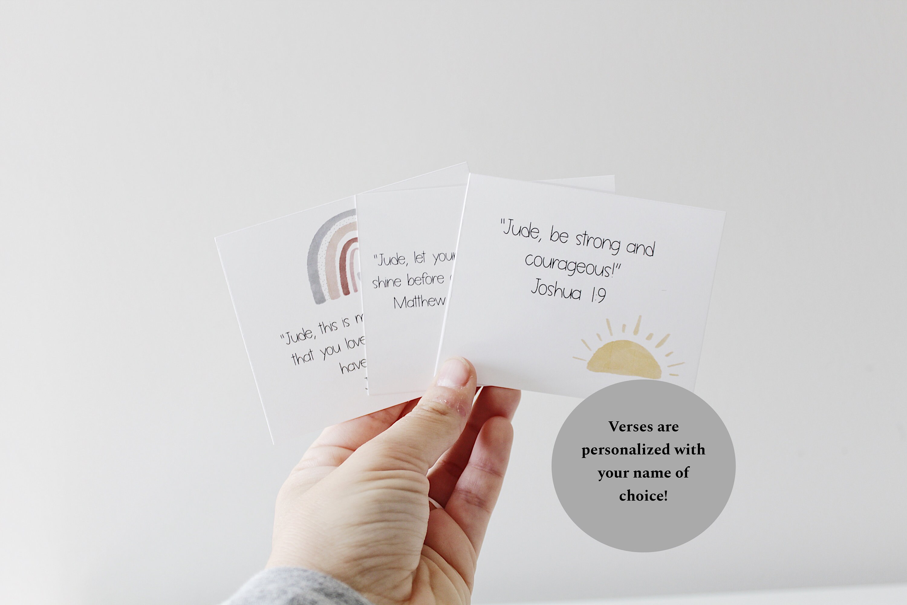 Personalized Kids Scripture Cards PDF PRINTABLE Set of 50 Christian ...