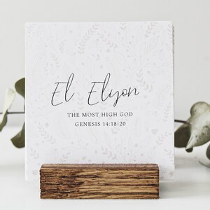 Names of God Scripture Cards Set of 25 With Wood Stand Christian Gift ...
