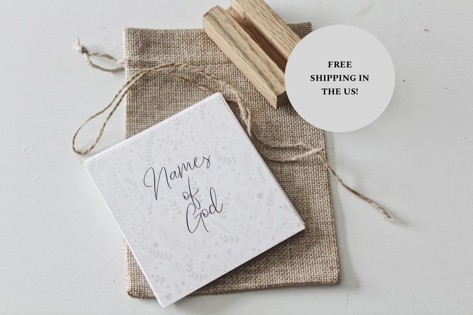 Names of God Scripture Cards Set of 25 Wood Stand Christian Faith Gift ...