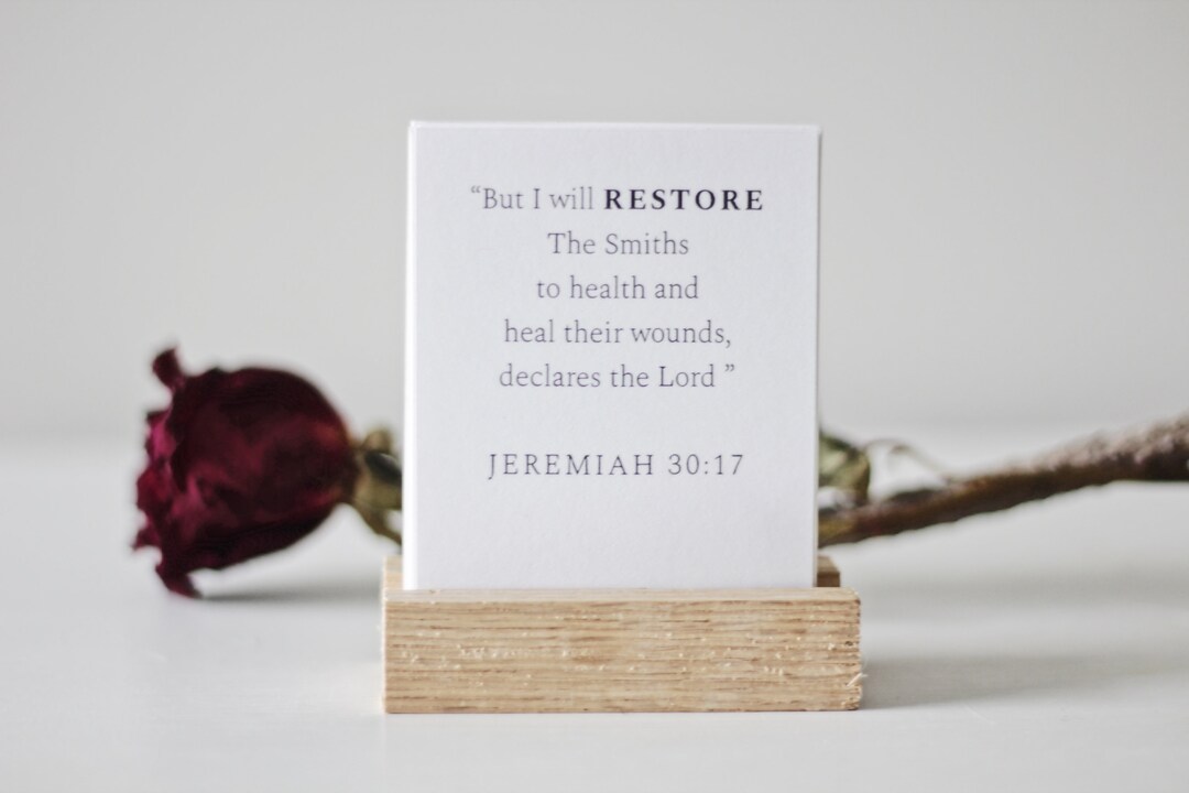 Personalized Comforting Scripture Cards Prayer Cards Wood Stand ...