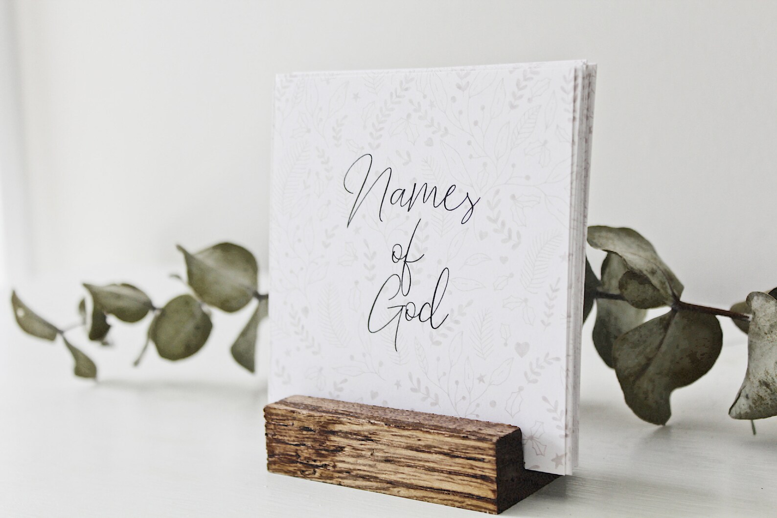 Names of God Scripture Cards Set of 25 Wood Stand Christian Faith Gift ...