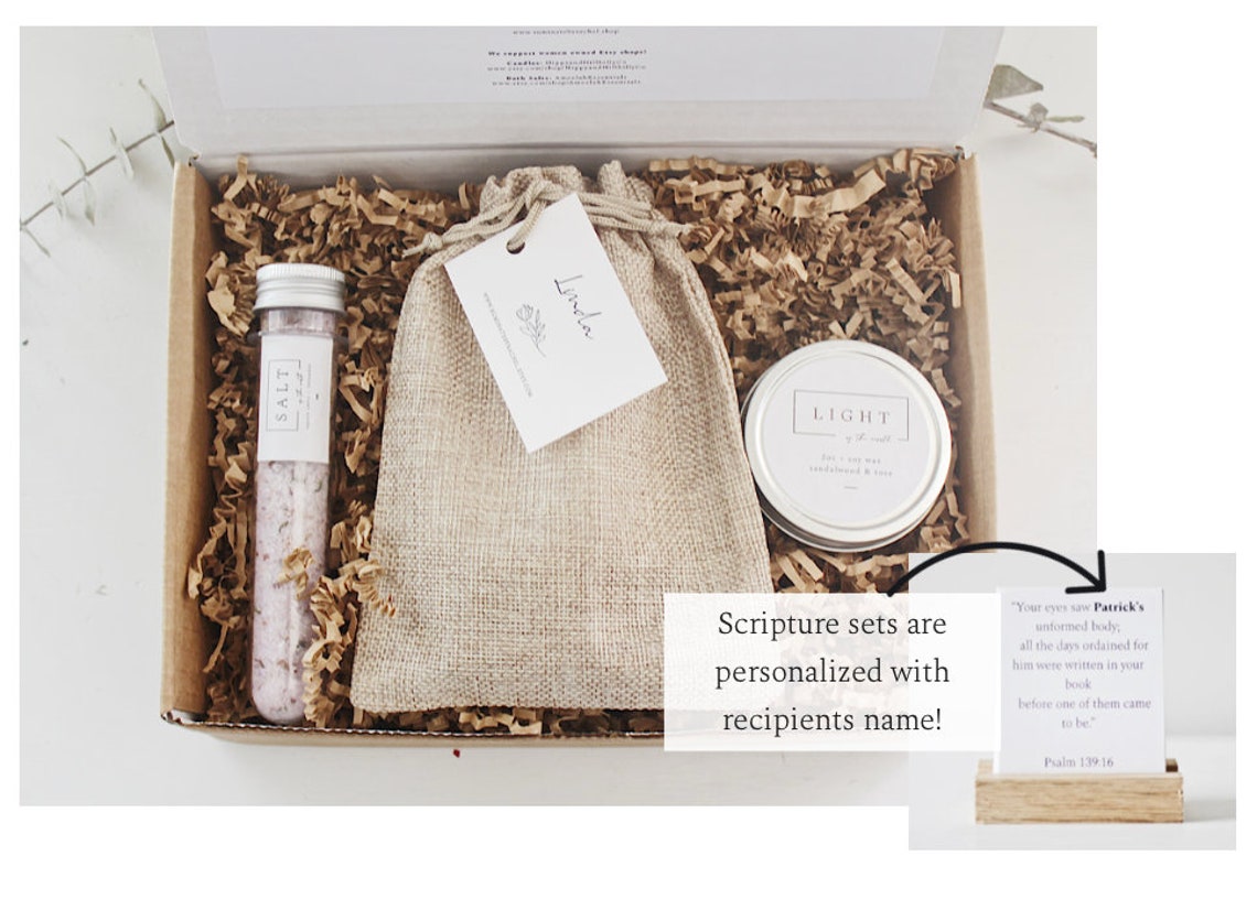 Christian Gift Box Salt & Light Bath Salts Candle Personalized ...
