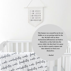 I Am Declaration Banner Hanging Canvas Christian Affirmation Banner ...