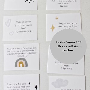 Personalized Kids Scripture Cards PDF PRINTABLE Set of 50 Christian ...