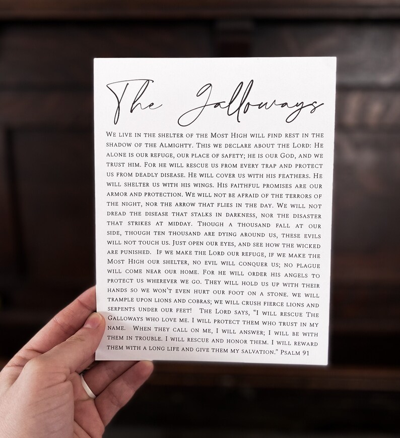 Personalized Psalm 91 PDF Download Christian Prints 5x7 | Etsy