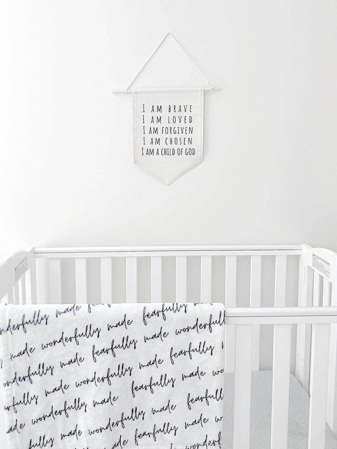 I Am Declaration Banner Hanging Canvas Christian Affirmation Banner ...
