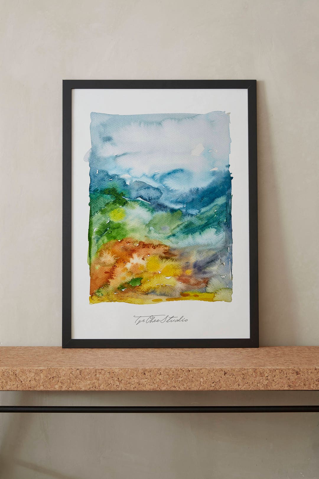 Abstract Contemporary Hiils Mountain Alps Landscape Painting, Printable ...