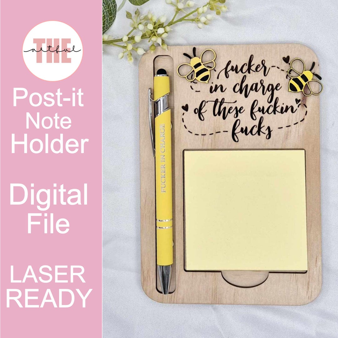 Post-it Note, Sticky Note Pad Holder SVG Laser Cut File, Sticky Note ...