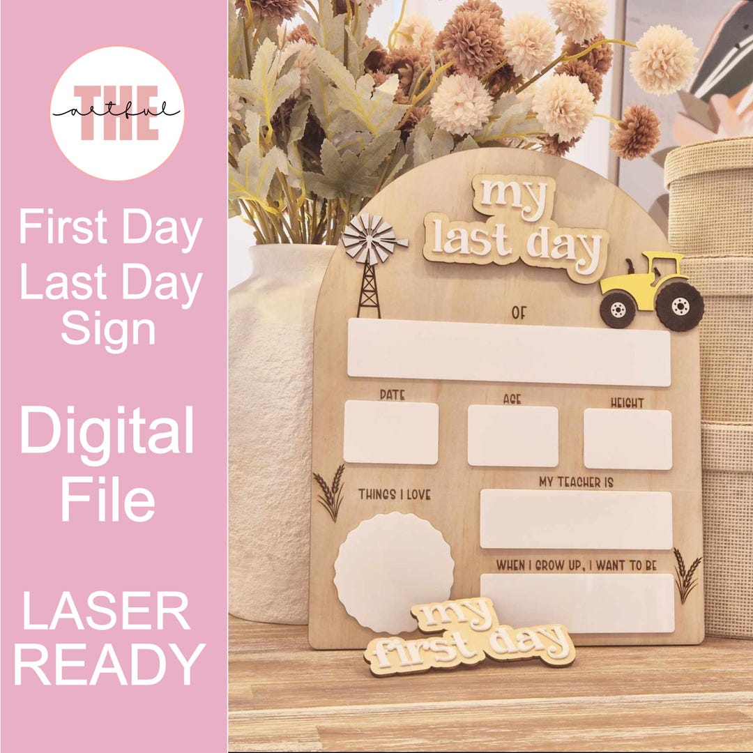 First Day, Last Day Sign SVG, School Board SVG, Back to School Sign ...