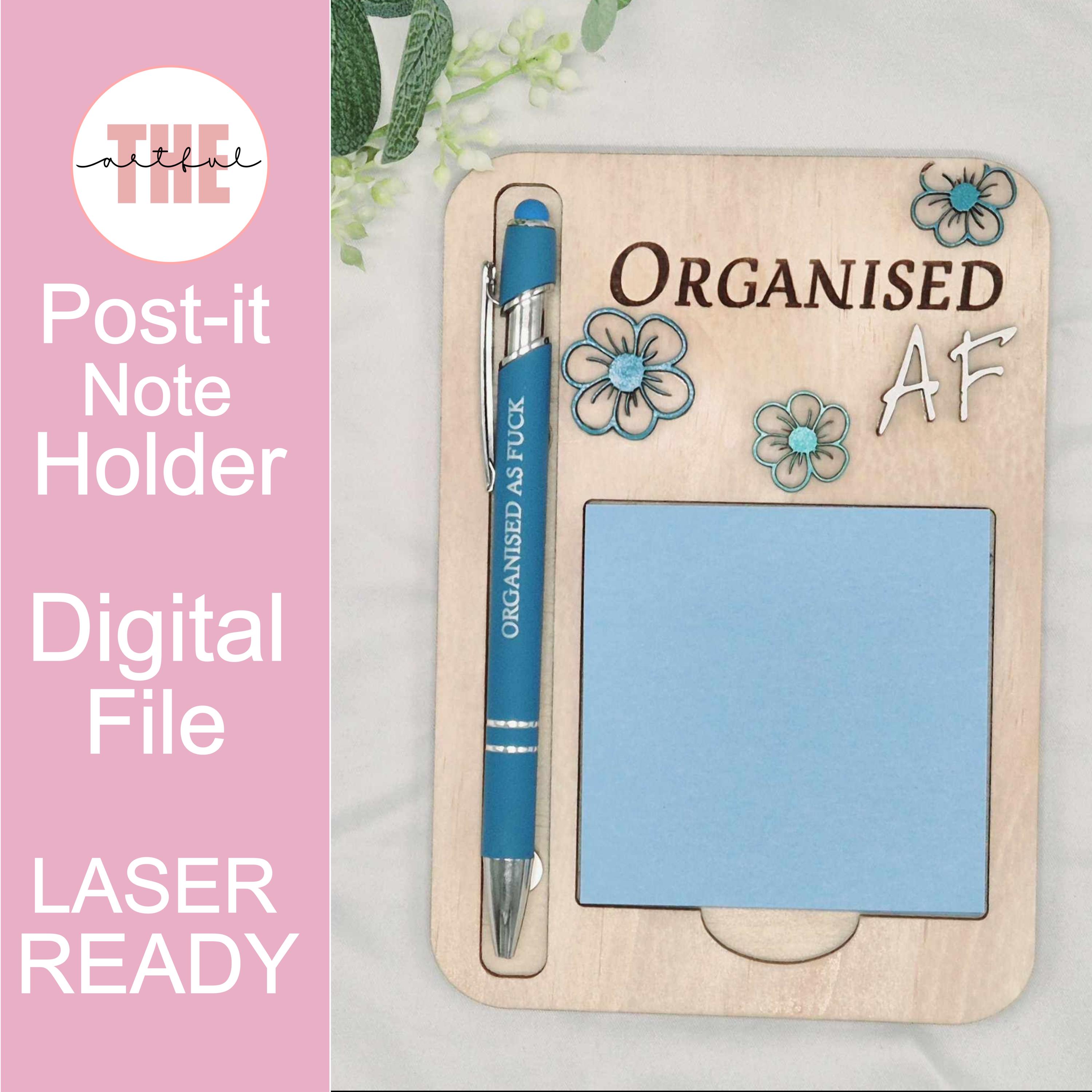 Post-it Note, Sticky Note Pad Holder SVG Laser Cut File, Sticky Note ...