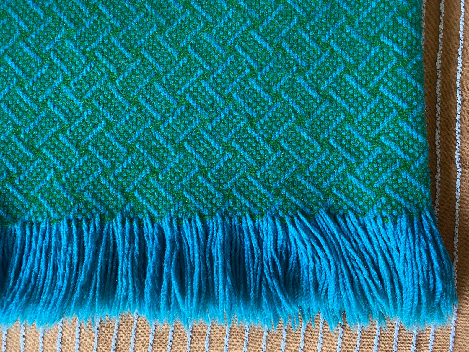 Vintage 1970s Teal Blue & Green Pendleton Blanket free - Etsy