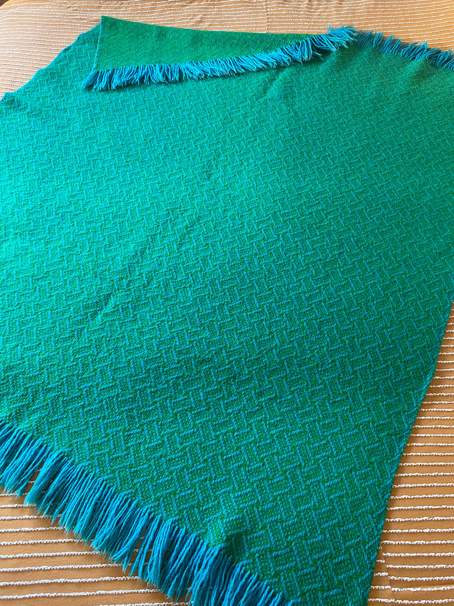Vintage 1970s Teal Blue & Green Pendleton Blanket free - Etsy