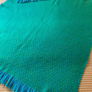 Vintage 1970s Teal Blue & Green Pendleton Blanket free Shipping and ...