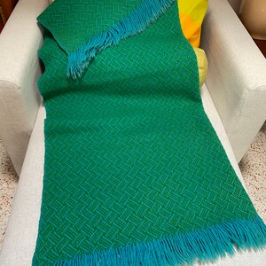 Vintage 1970s Teal Blue & Green Pendleton Blanket free Shipping and ...