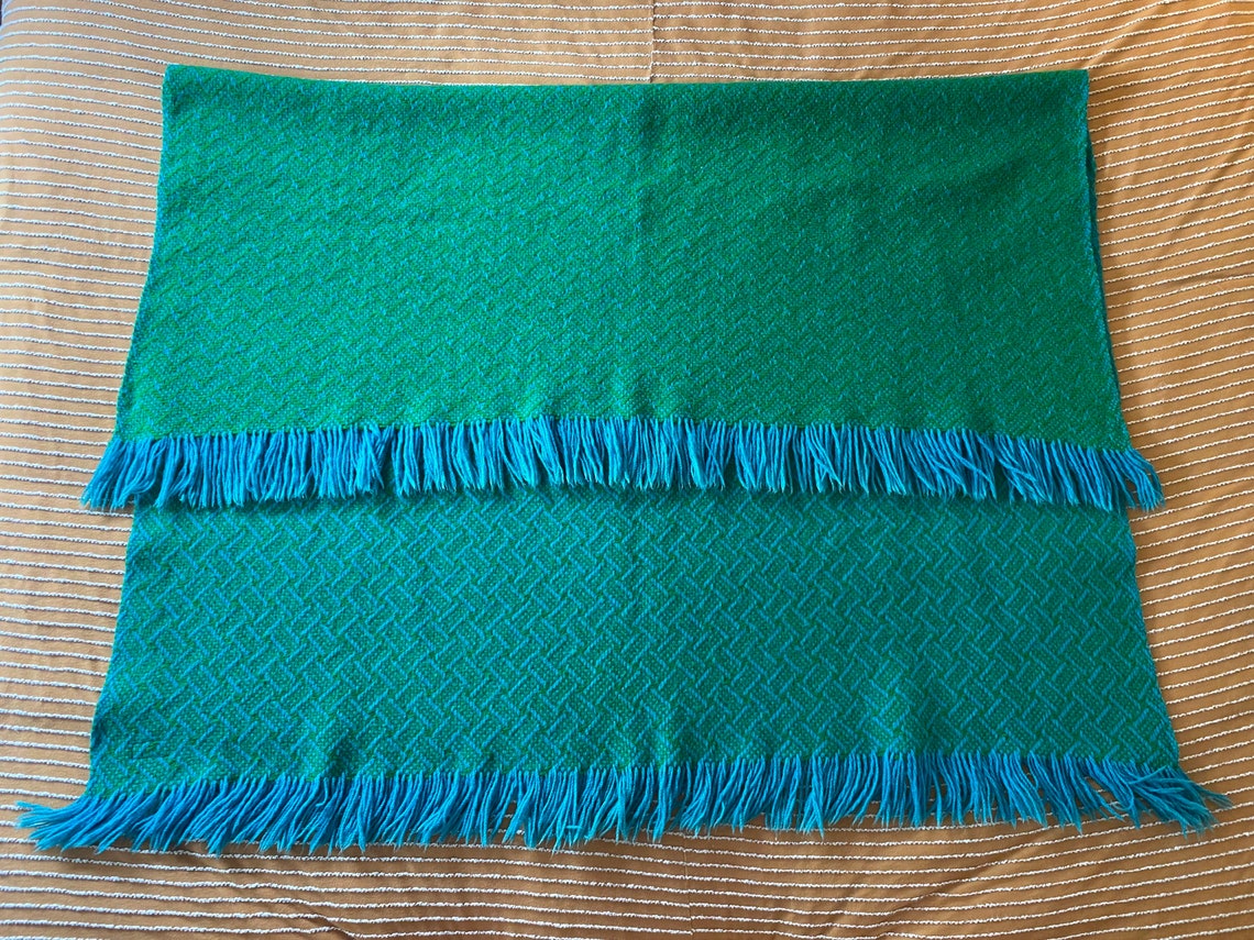 Vintage 1970s Teal Blue & Green Pendleton Blanket free - Etsy