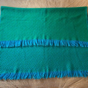 Vintage 1970s Teal Blue & Green Pendleton Blanket free Shipping and ...