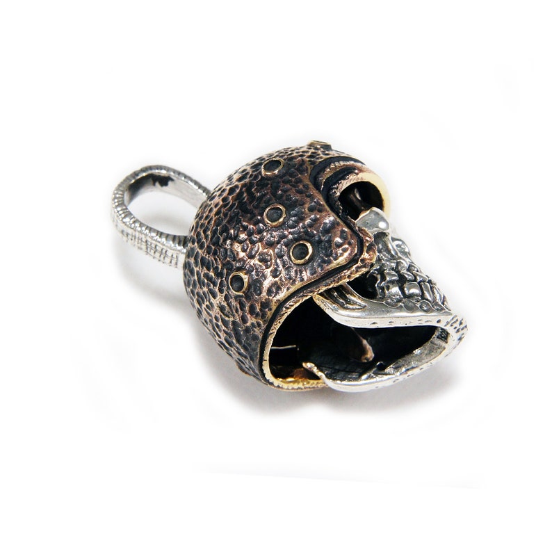 Bronze Helmet/ghost Rider/skull/925 Sterling Silver - Etsy