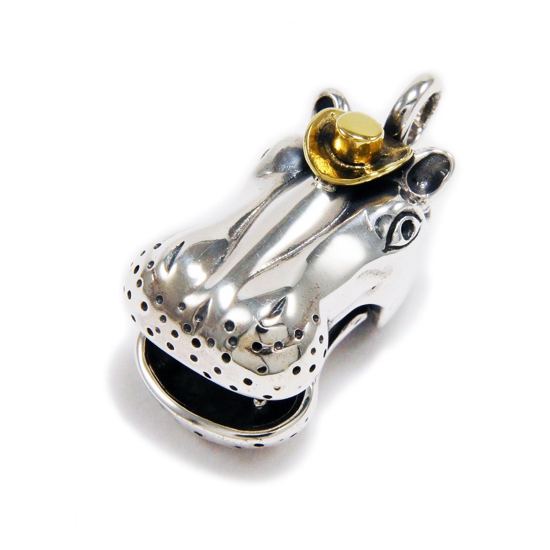 Hippopotamus/hippo/river Horse/925 Sterling Silver Pendant/biker ...