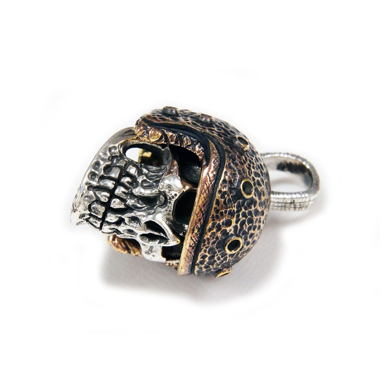 Bronze Helmet/ghost Rider/skull/925 Sterling Silver Pendant/biker ...