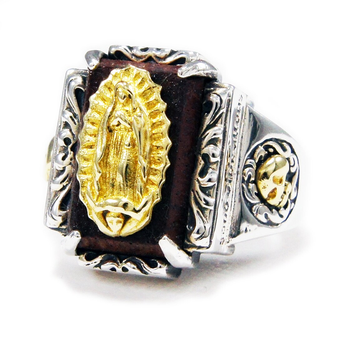 Ave Maria/925 Sterling Silver Ring/silver Skull Ring/angel/virgin Mary ...
