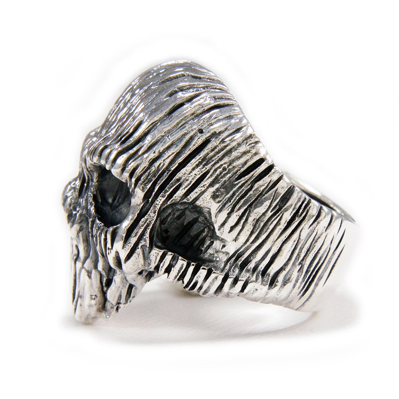 Rustic Driftwood Skull 925 Sterling Silver Ring/skull Ring/cranium ...