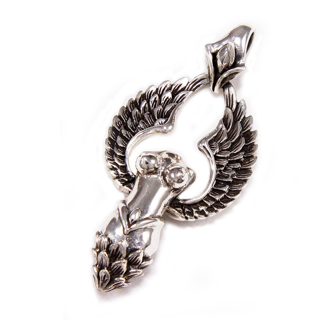 Angel/925 Sterling Silver Pendant/charm/gothic/biker Jewelry/rockabilly ...