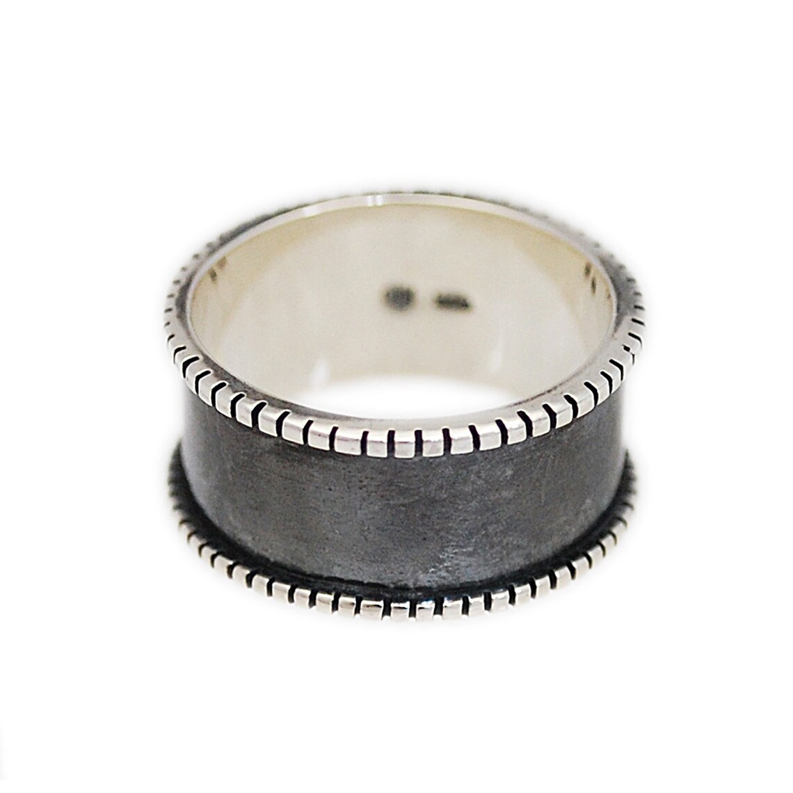 10K Gold/925 Sterling Silver Band Ring/Gold Cross Band | Etsy