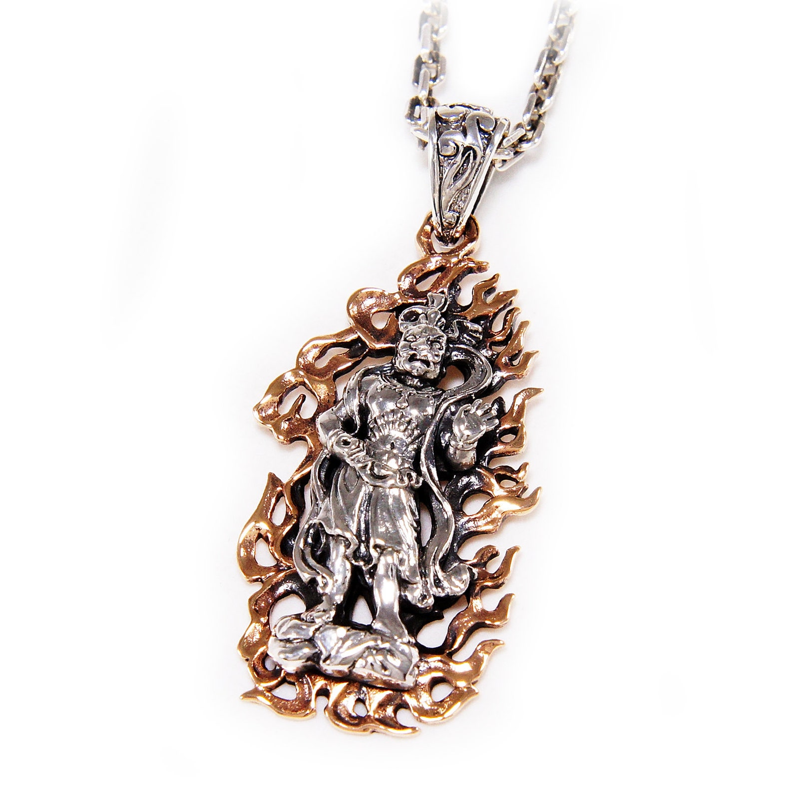 Japanese/god of Fire/925 Sterling Silver Pendant/shinto/shrine - Etsy