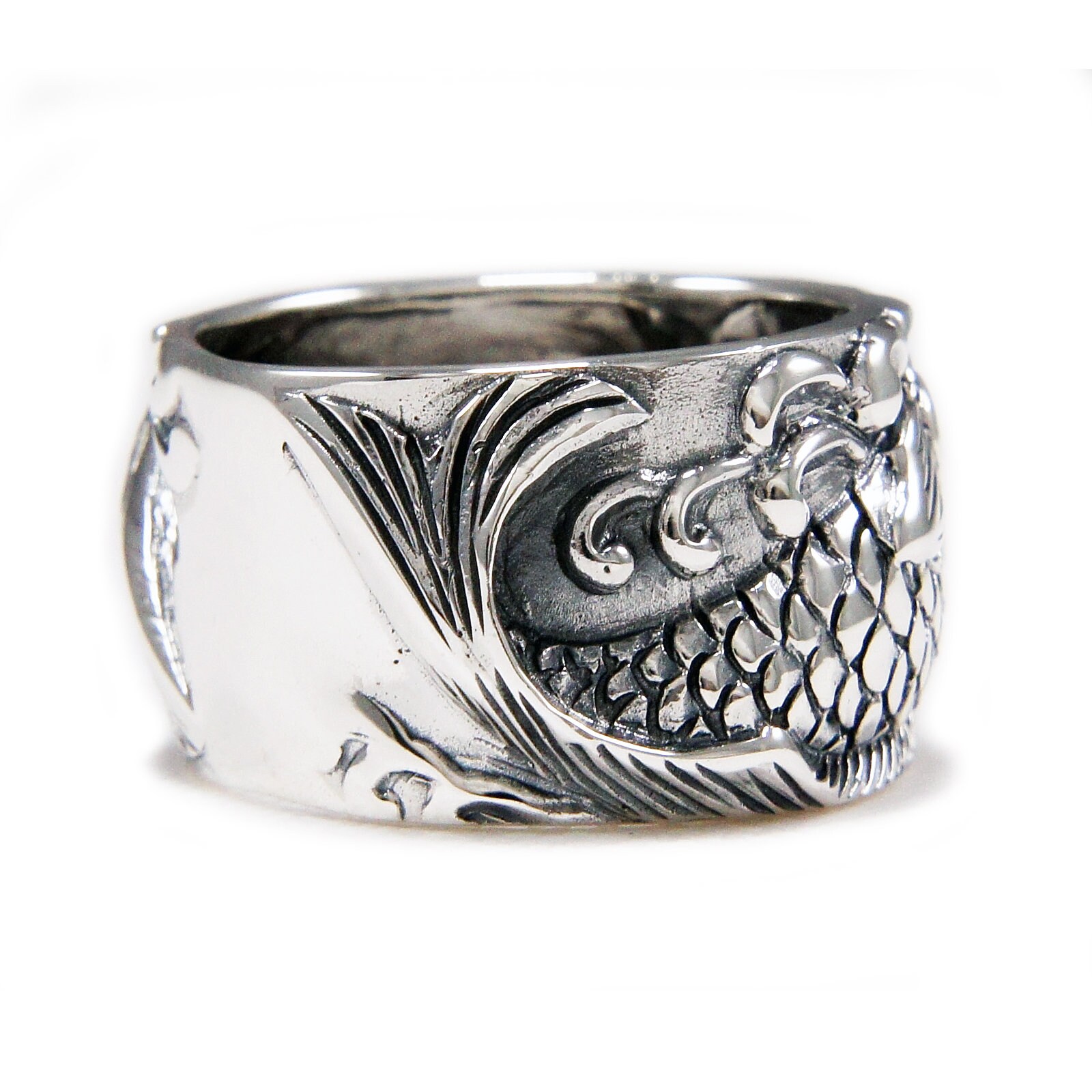 Japanese Koi/twin Carp/925 Sterling Silver Ring/silver - Etsy