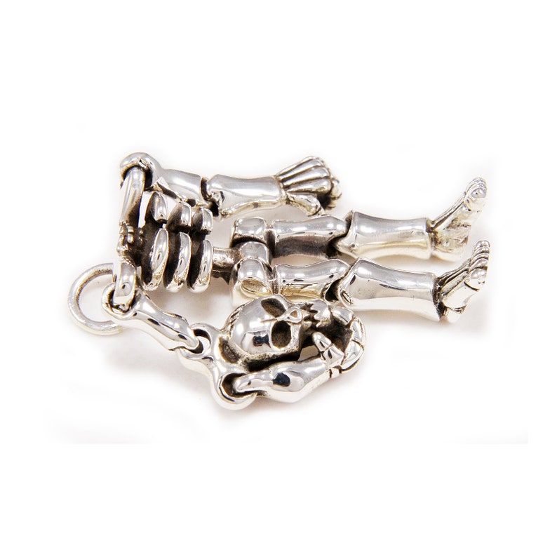 Skeleton/skull/925 Sterling Silver Pendant/silver Skull - Etsy