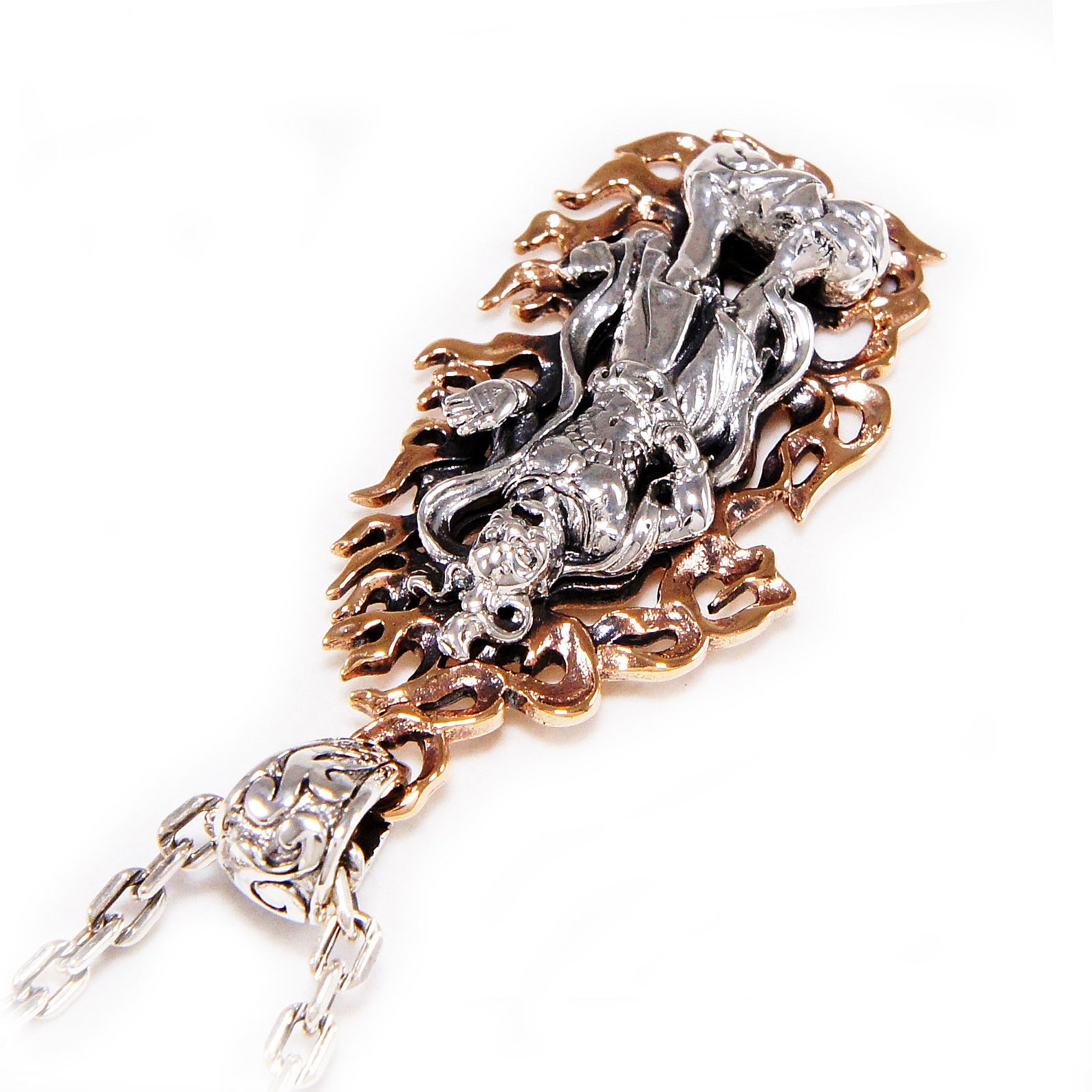 Japanese/god of Fire/925 Sterling Silver Pendant/shinto/shrine - Etsy