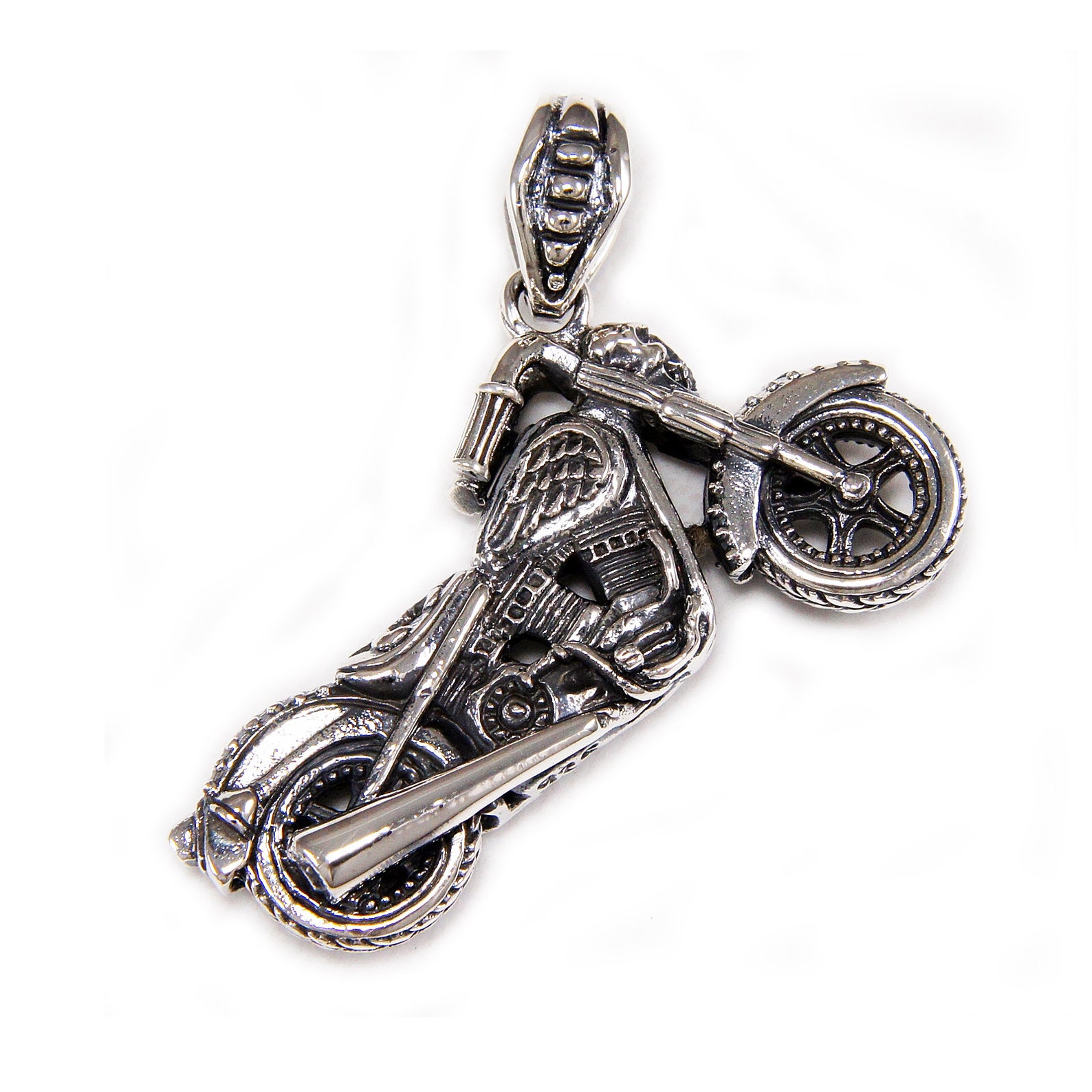 Chopper/motorcycle/925 Sterling Silver Pendant/silver - Etsy