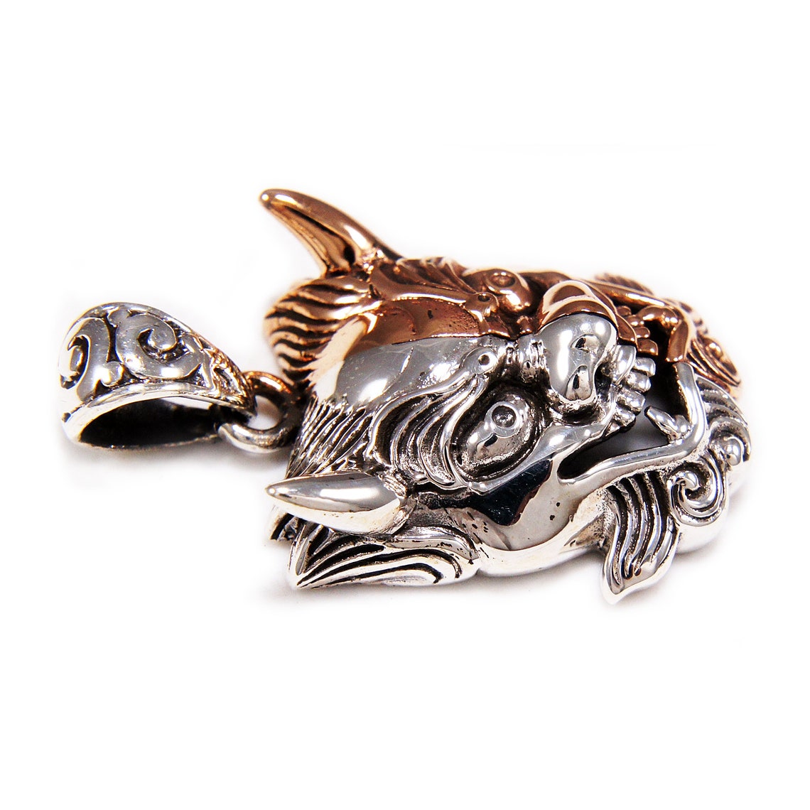 Japanese Shisa Dog/mask/925 Sterling Silver - Etsy