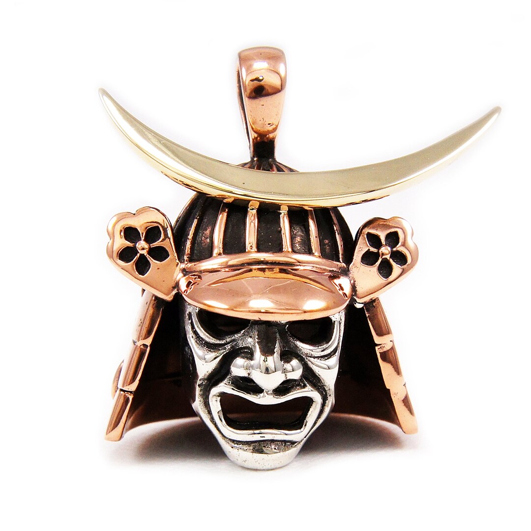Copper & Brass/samurai Kabuto/armor/925 Sterling Silver Pendant/biker ...