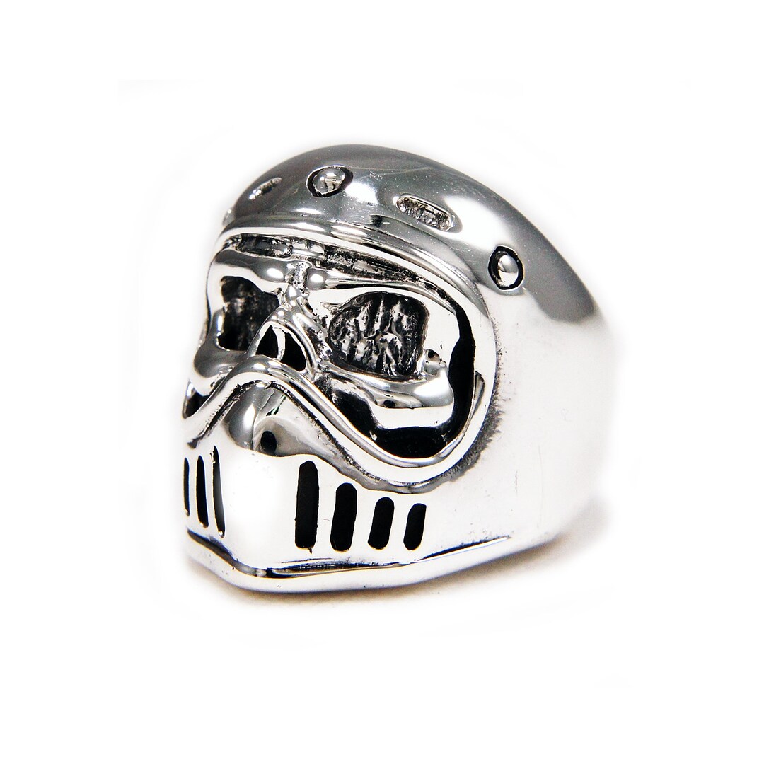 Skull/full Face Helmet/925 Sterling Silver Ring/skull Ring/helmet Ring ...