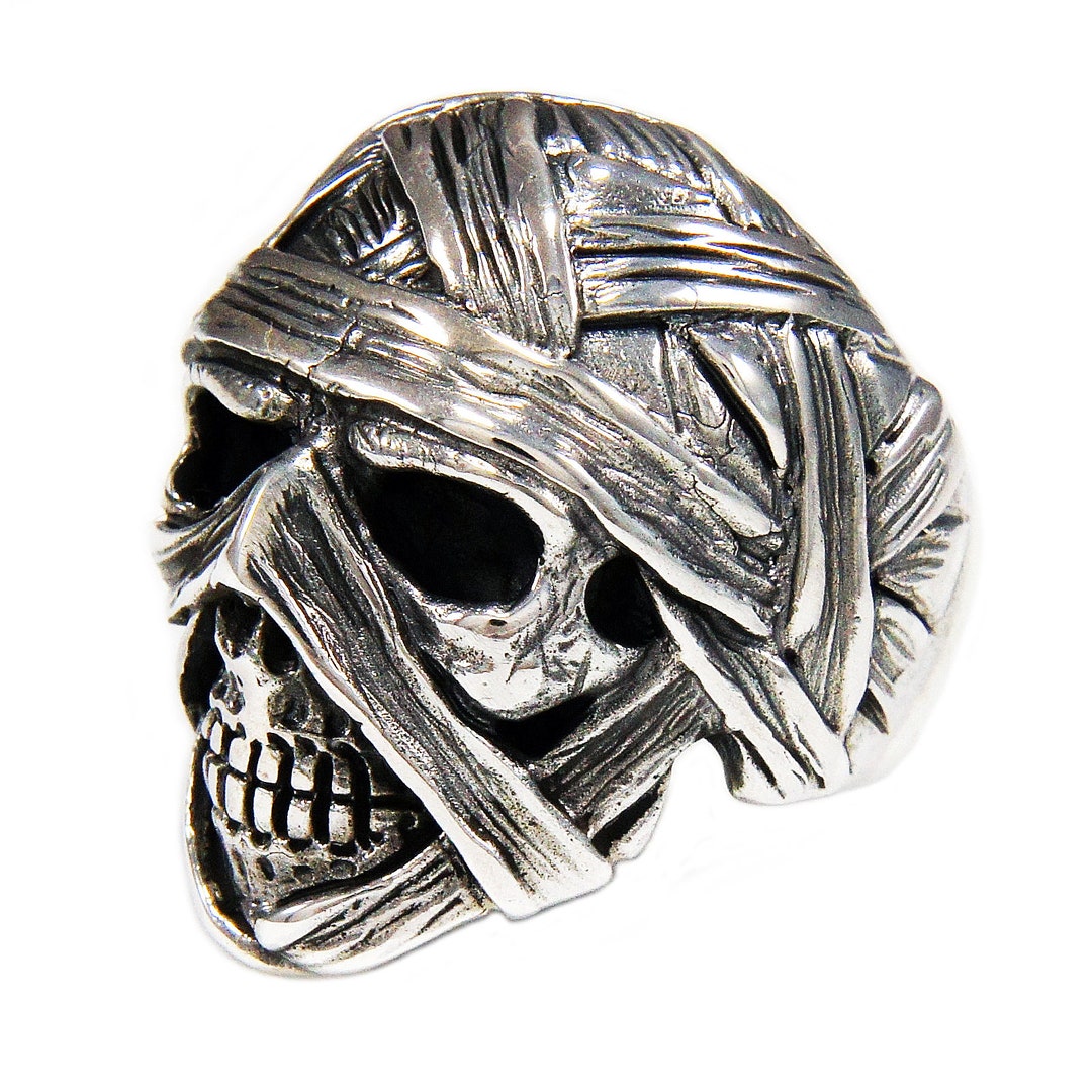 Mummy Skull/925 Sterling Silver Ring/skull Ring/biker Ring Jewelry ...