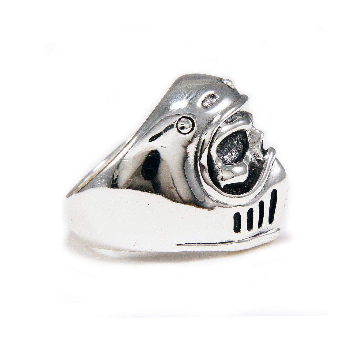 Skull/full Face Helmet/925 Sterling Silver Ring/silver Skull - Etsy