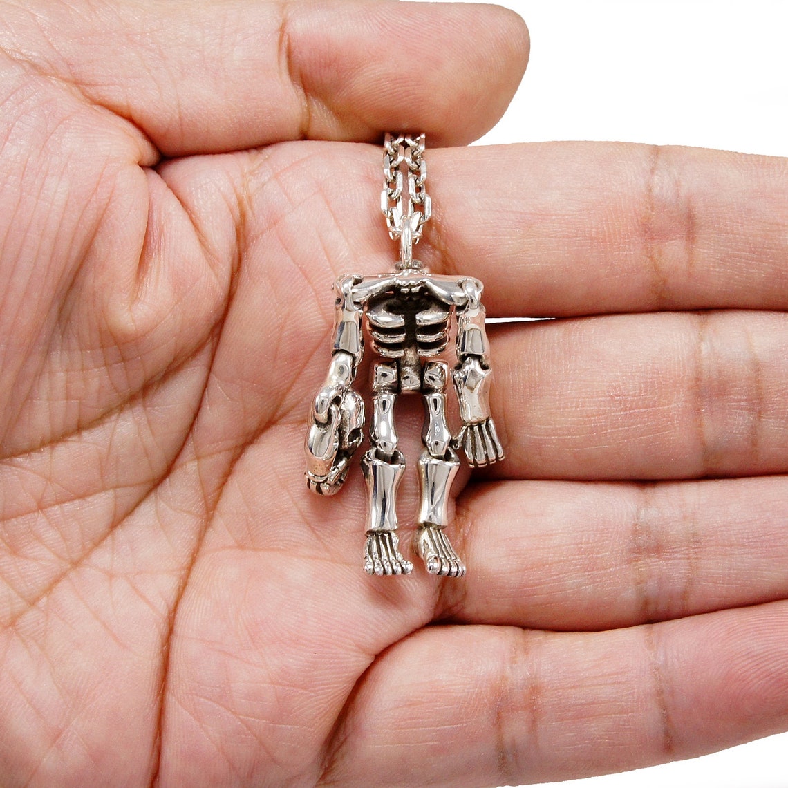 Skeleton/skull/925 Sterling Silver Pendant/silver Skull - Etsy