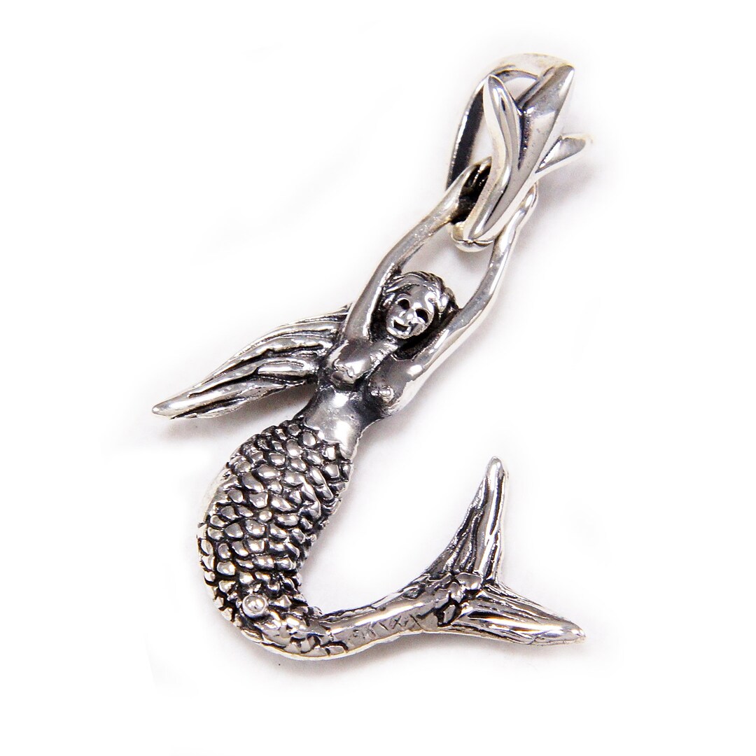 Mermaid/angel of Ocean/925 Sterling Silver Pendant/angel Pendant ...