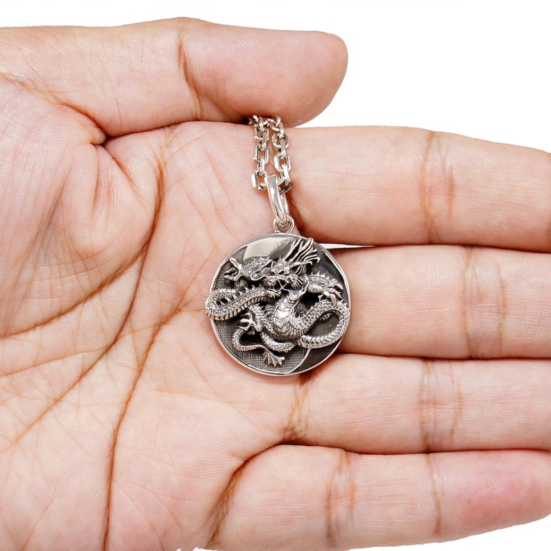 Yin Yang/dragon Medal/925 Sterling Silver - Etsy