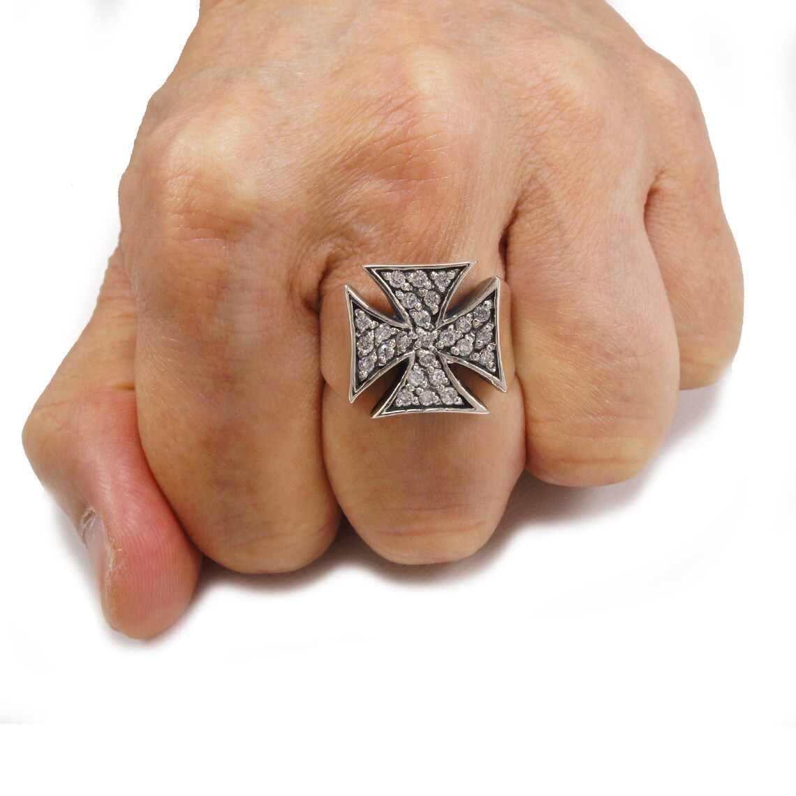 Cross/Maltese Cross/925 Sterling Silver Ring/Silver Maltese | Etsy