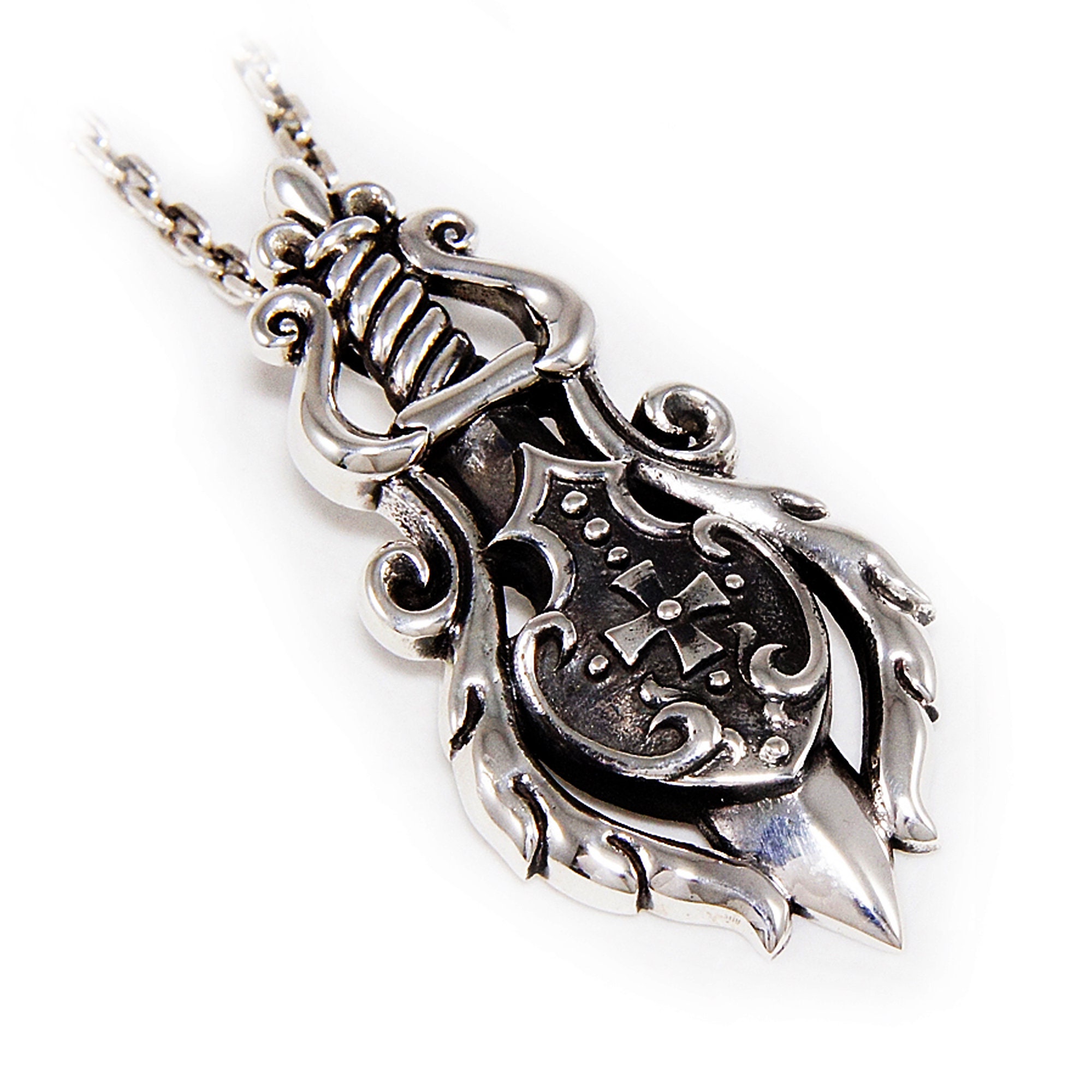 Knight Sword/shield/925 Sterling Silver Royal - Etsy