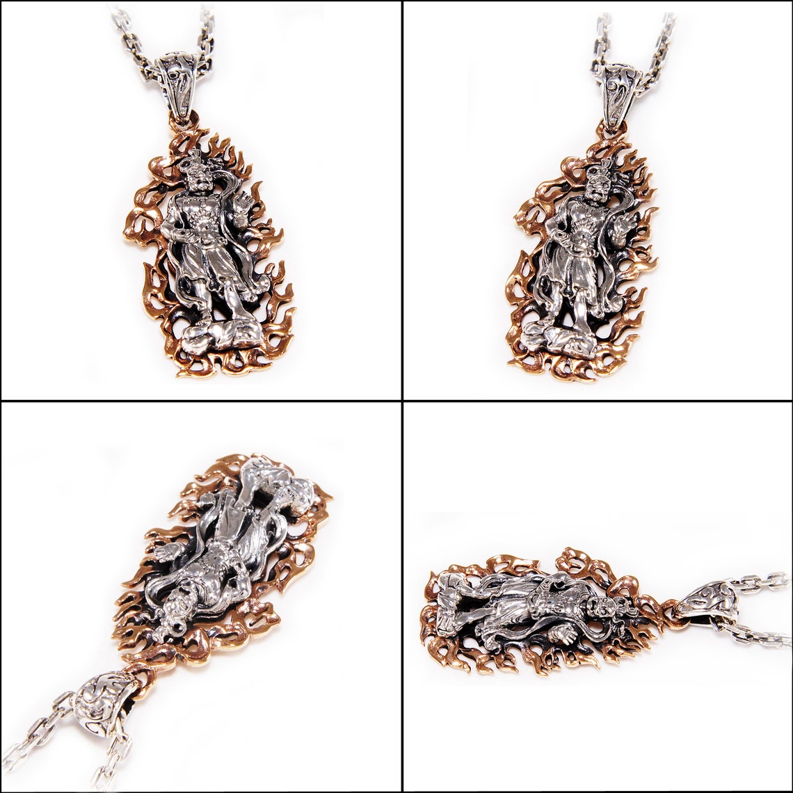 Japanese/god of Fire/925 Sterling Silver Pendant/shinto/shrine - Etsy