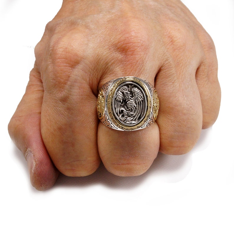 Phoenix of the Rising Sun/925 Sterling Silver Ring/phoenix Ring/biker ...