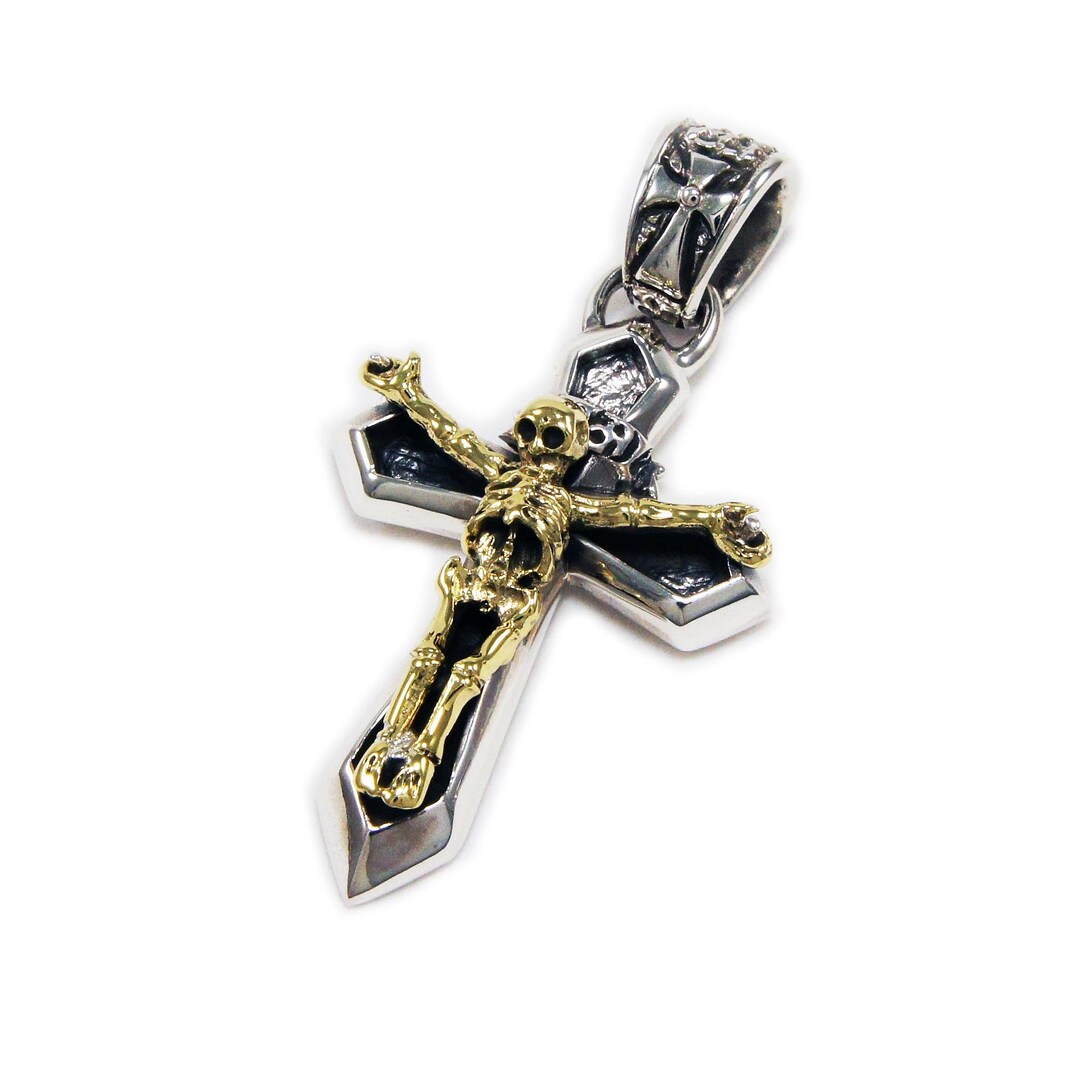 Cross/skeleton/skull/925 Sterling Silver Pendant/cross Pendant/charm ...