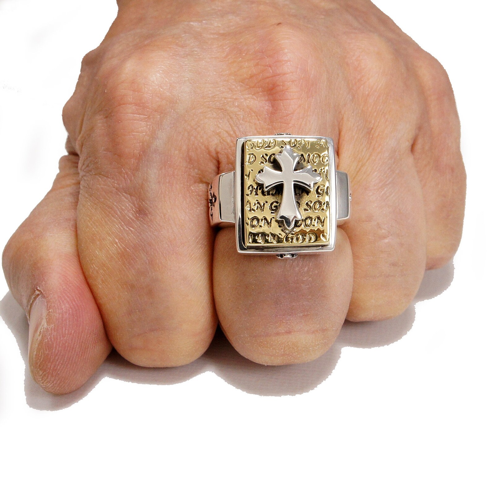 Gold Bible/cross/925 Sterling Silver Ring/jesus Ring/cross Ring/bible ...