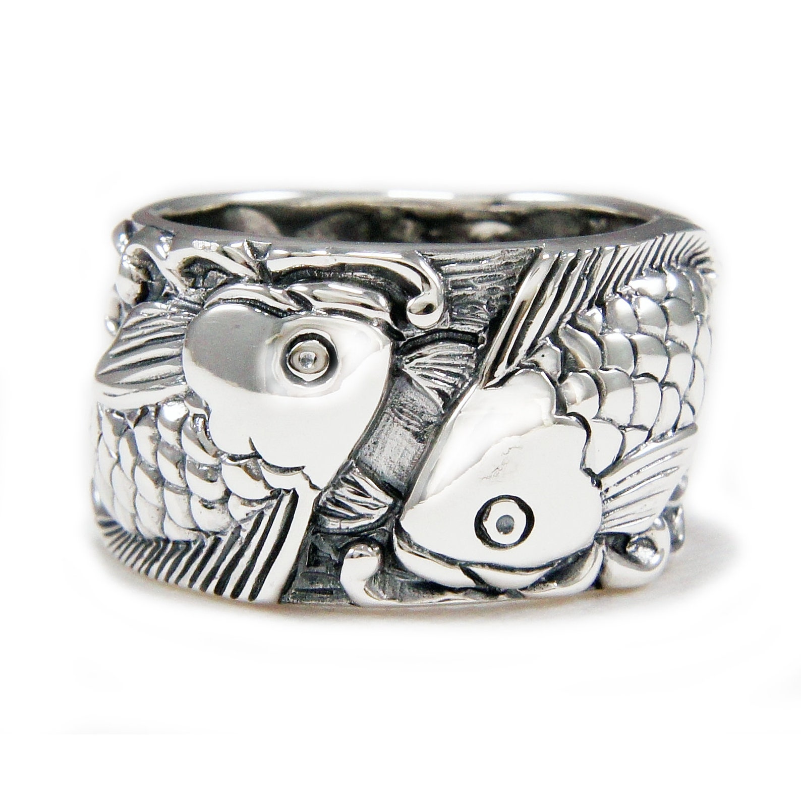 Japanese Koi/twin Carp/925 Sterling Silver Ring/silver - Etsy